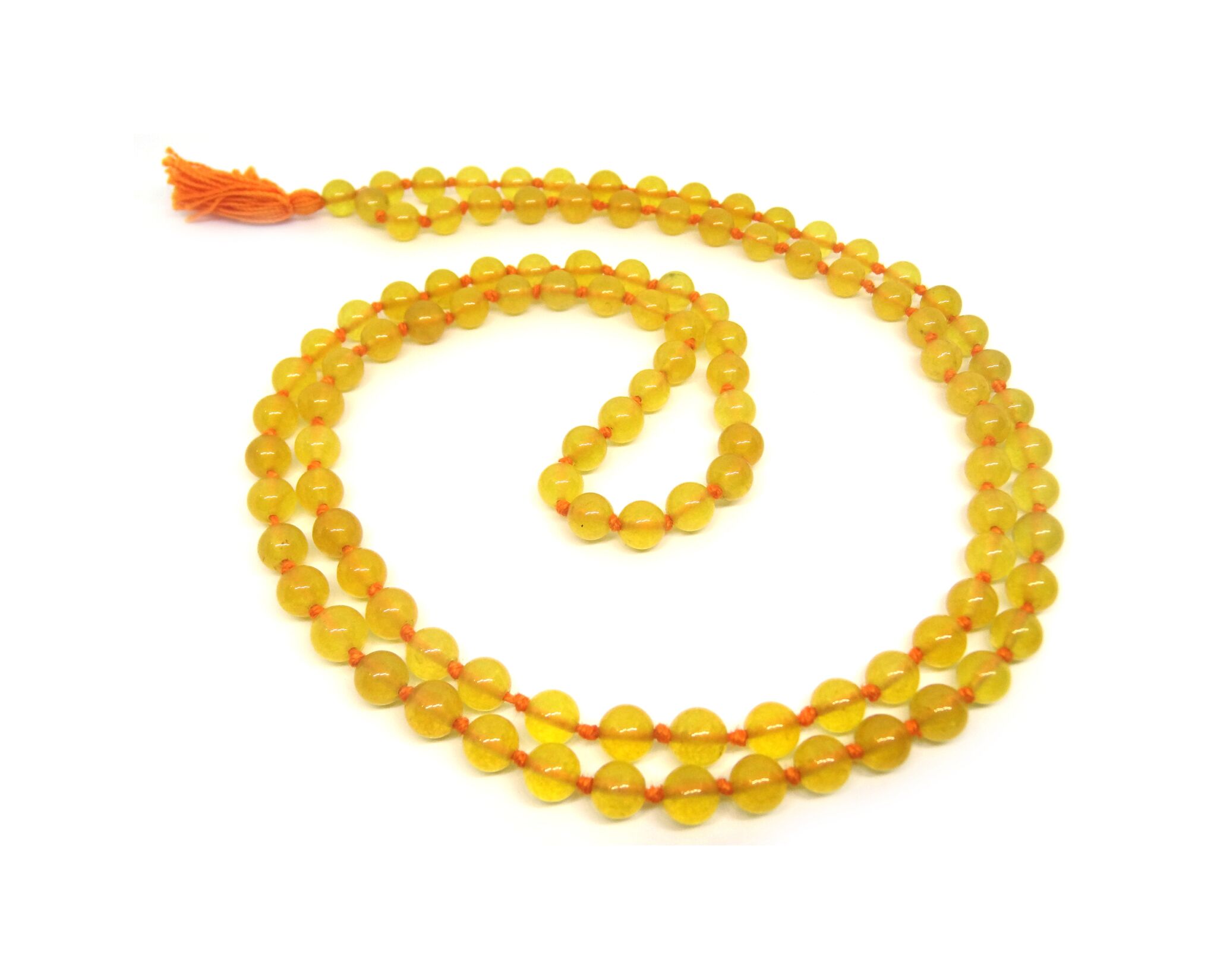 Yellow Hakik Mala - Buy Yellow Agate Mala 108+1 Beads Online